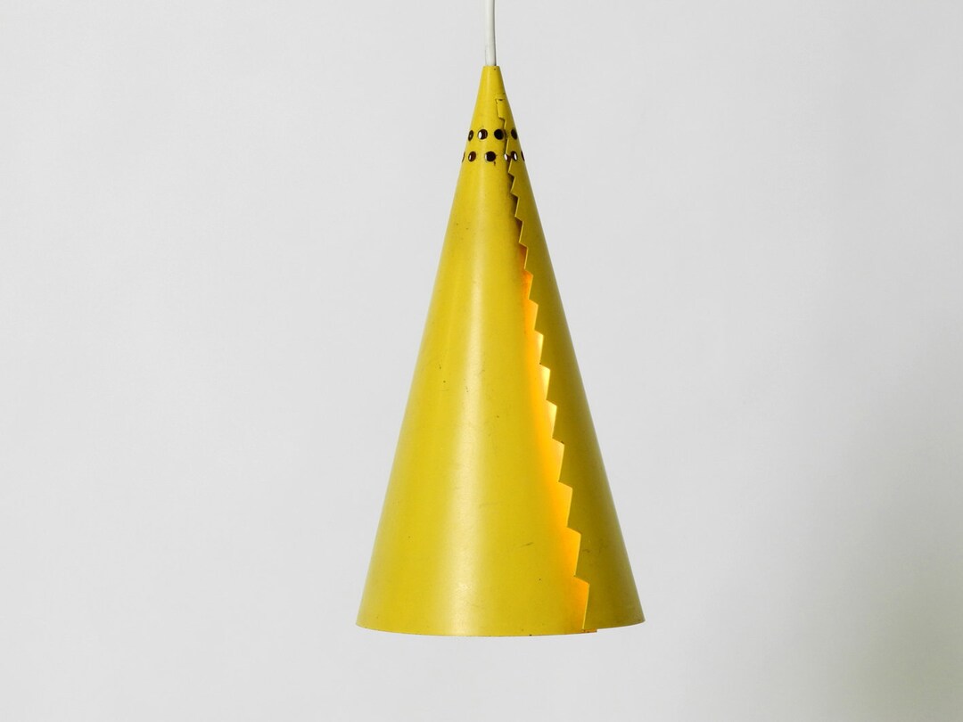 Rare Mid Century Modern Cone Shaped Pendant Lamp Made of Sheet Steel in ...