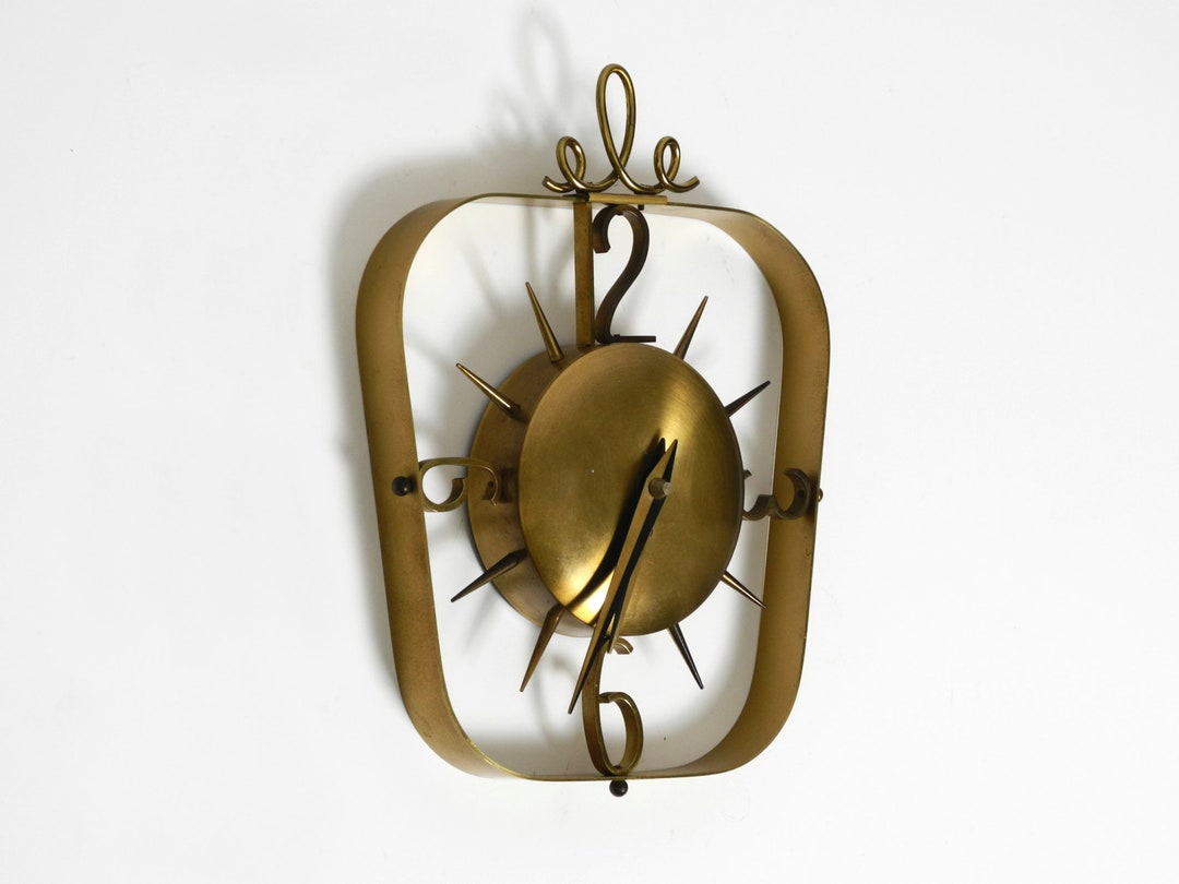 Beautiful Very Classy Mid Century Modern Kienzle Brass Wall Clock With ...