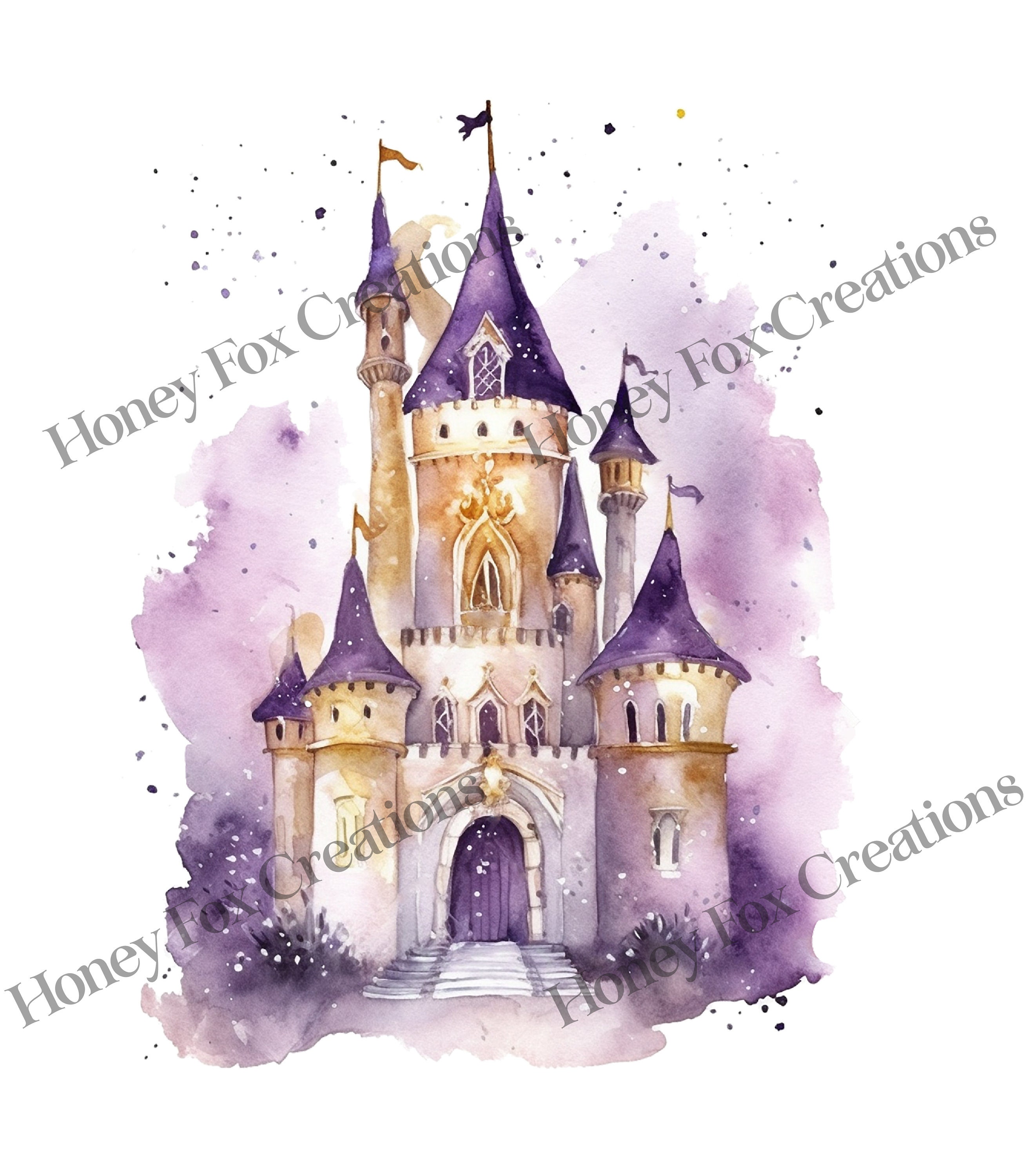 Watercolor Princess Bundle Fairy Tale Clipart Watercolor Castle Horse ...