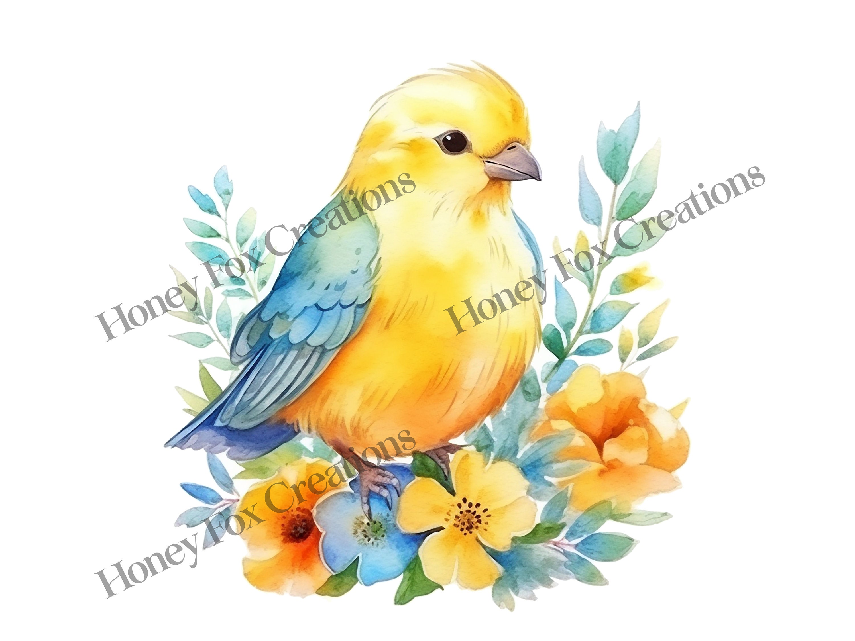 Watercolor Spring Bird Clipart Bundle Watercolor Card Making DIY ...