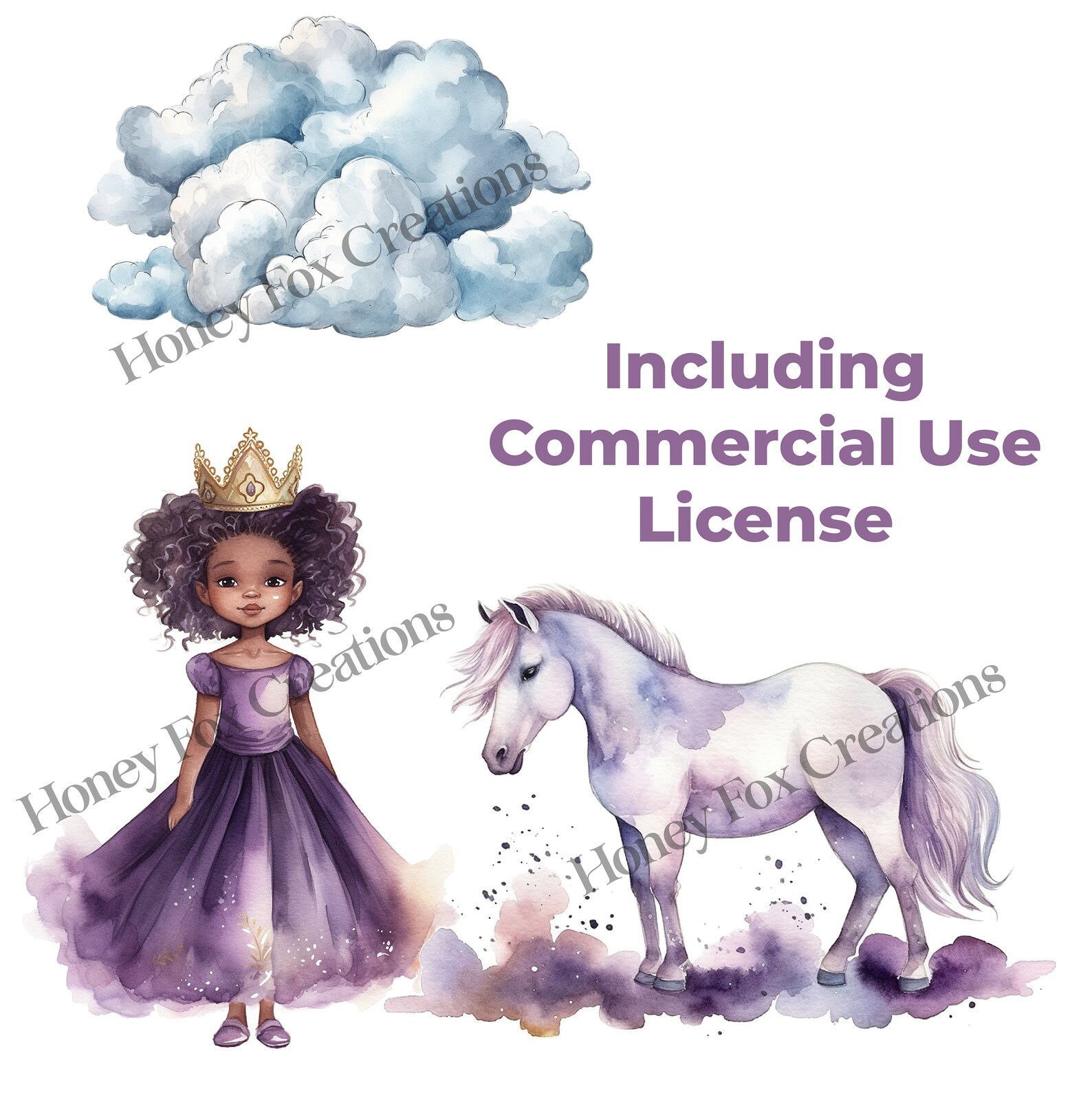 Watercolor Princess Bundle Fairy Tale Clipart Watercolor - Etsy