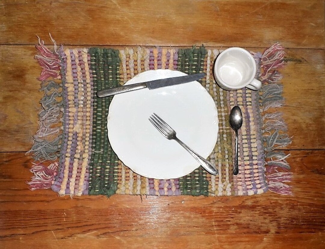 Vintage CHINDI RAG RUG Place Mats-4 Country Table Place - Etsy