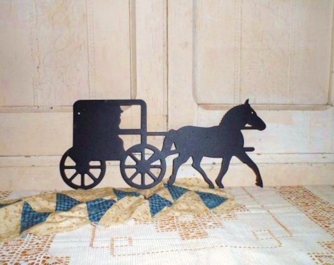 Amish Horse & Buggy Metal Silhouette Wall Plaque-sign-metal Art Wall ...