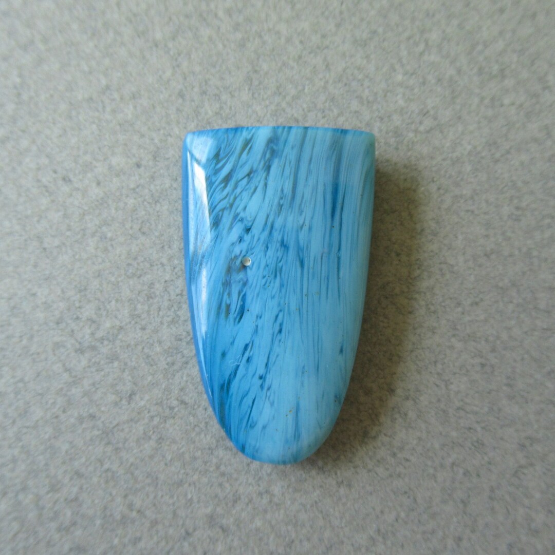 Swedish Blue Cabochon Ancient Glass Slag From Sweden Large Tongue Shape ...