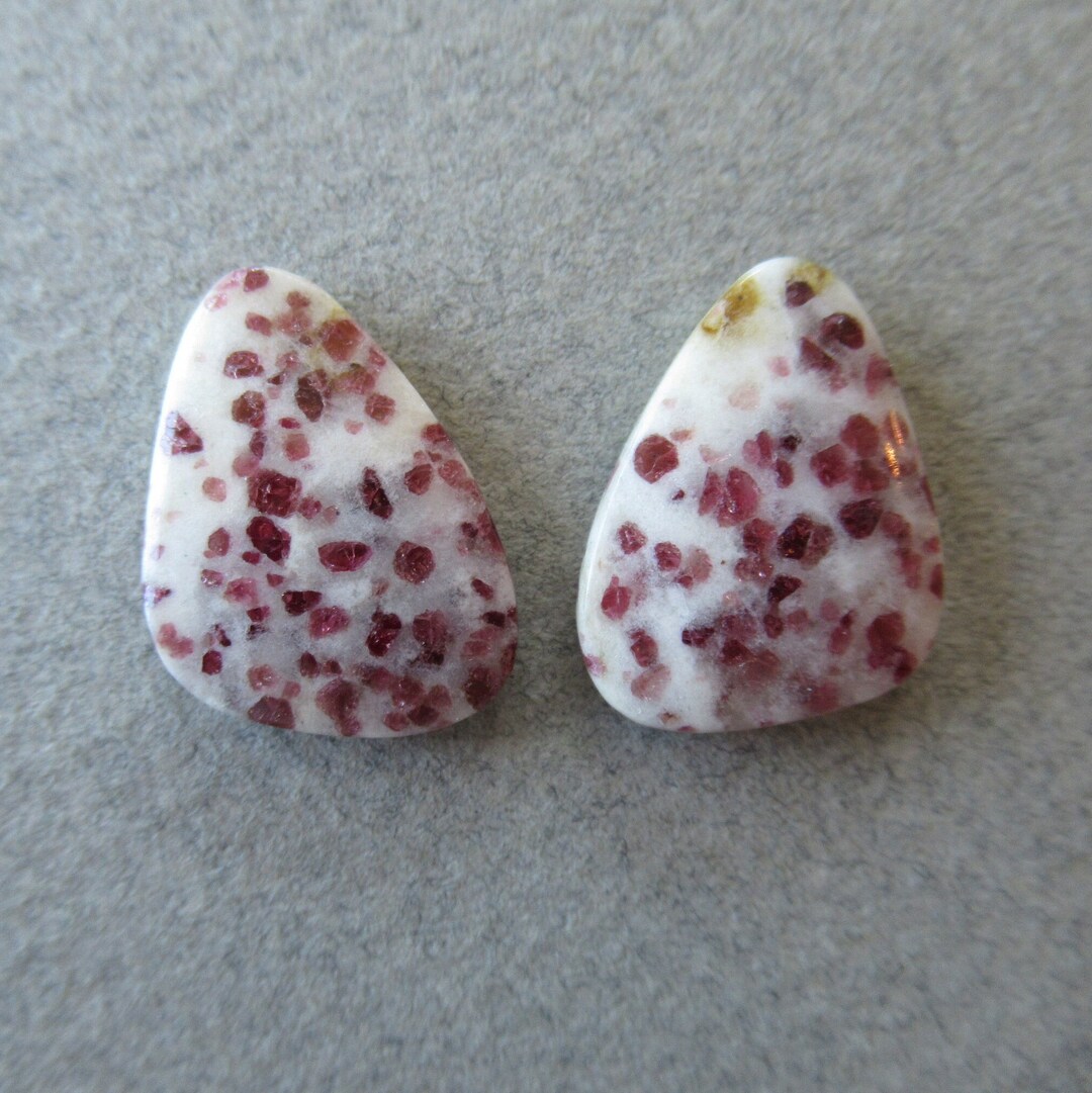 Kakortokite Freeform Cabochons From Greenland Rare Rock Earring Pair ...