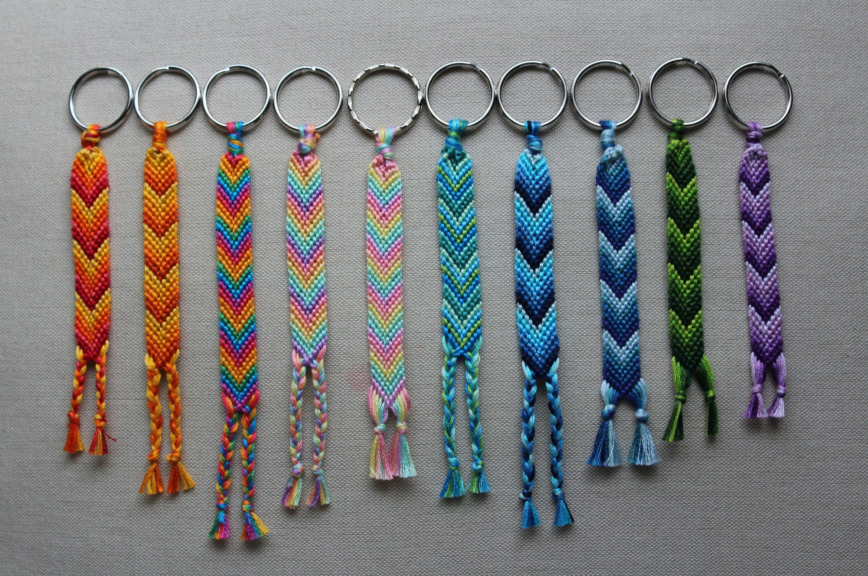 Chevron Keychain/Friendship Bracelet Keychain | Etsy