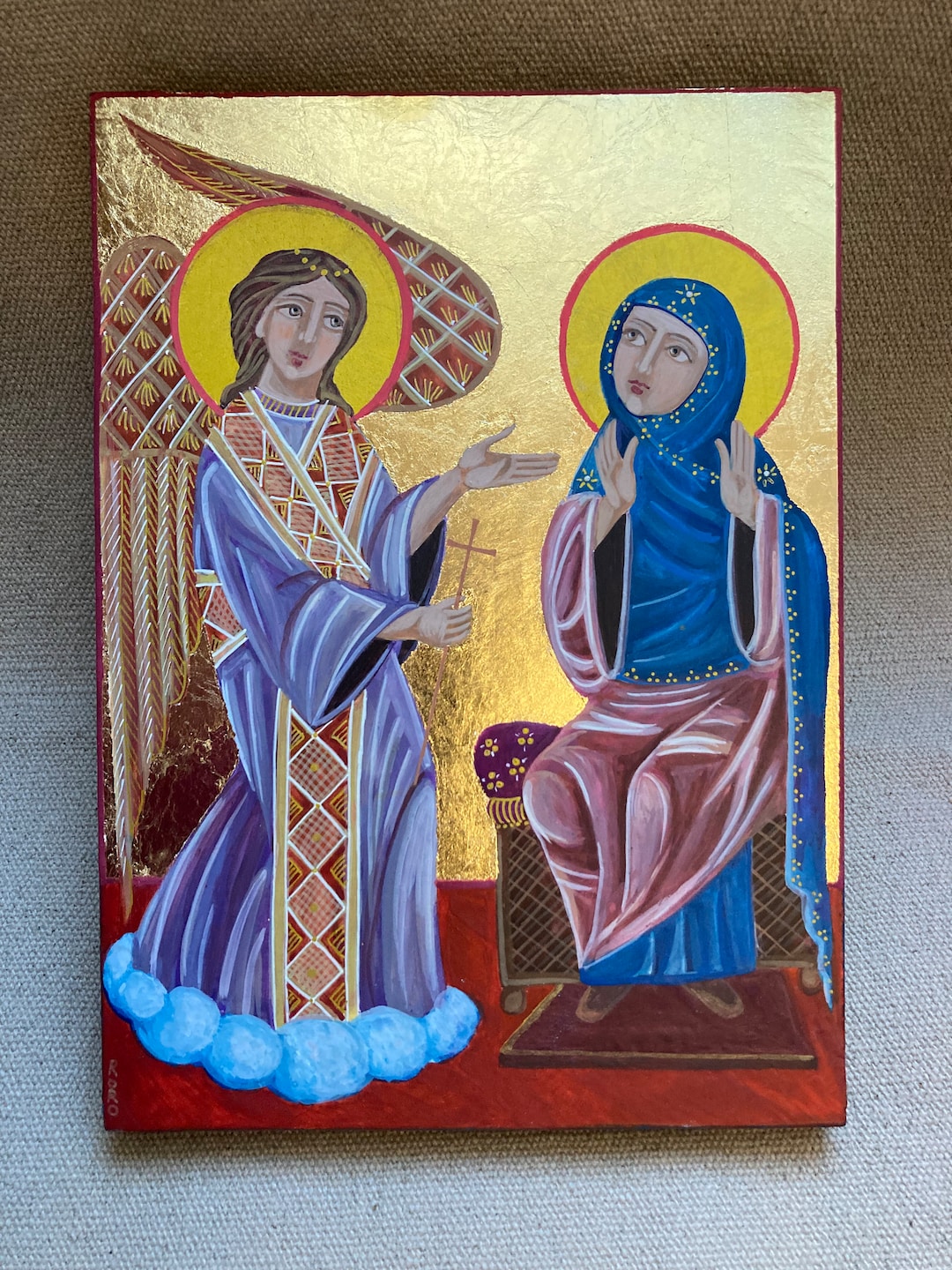 The Annunciation Hand Painted Coptic Icon - Etsy