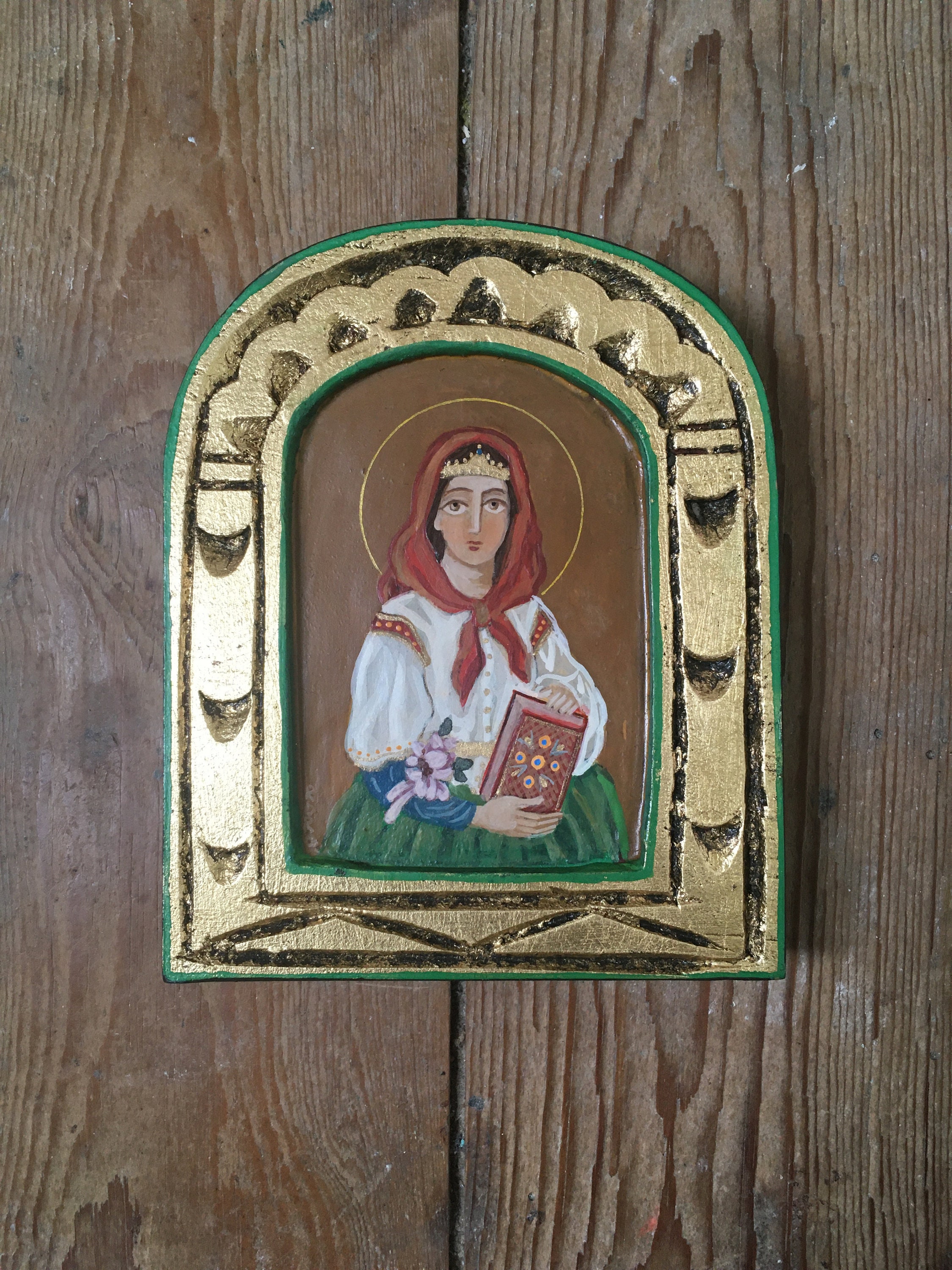 Saint Dymphna Icon by Rania Kuhn | Etsy