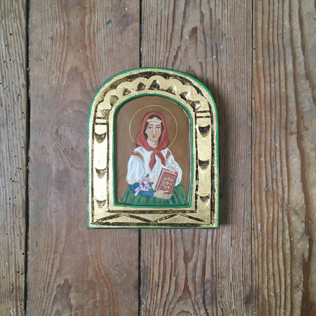 Saint Dymphna Icon by Rania Kuhn - Etsy