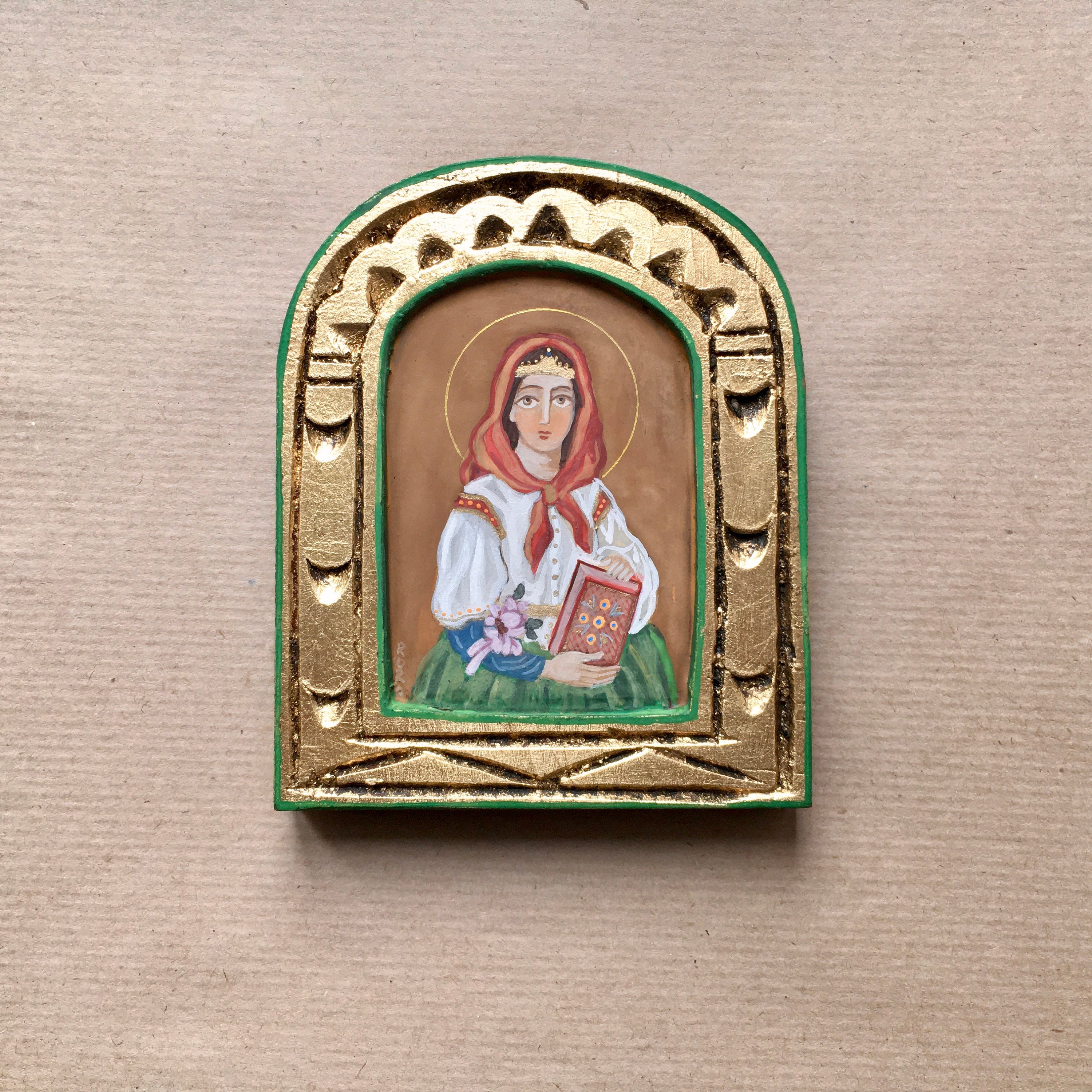 Saint Dymphna icon by Rania Kuhn | Etsy