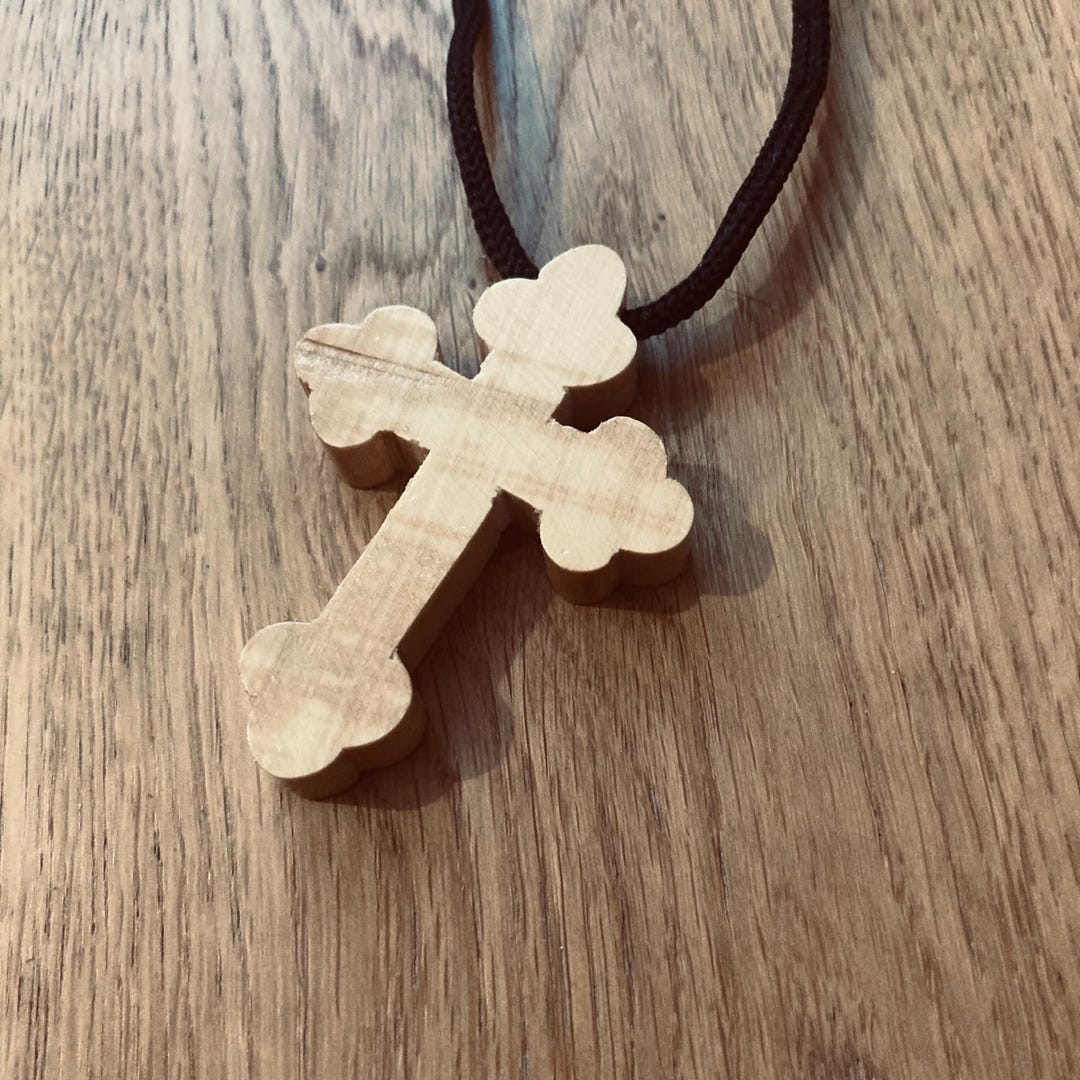 Coptic Olive Wood Cross Pendant - Etsy