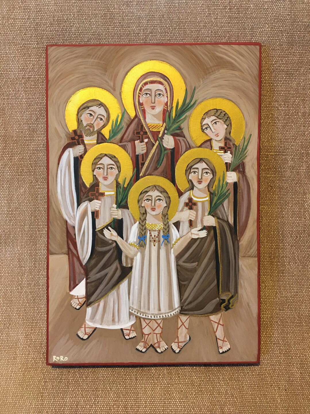 St. Refqa and Her Five Children, Egyptian Coptic Iconography - Etsy