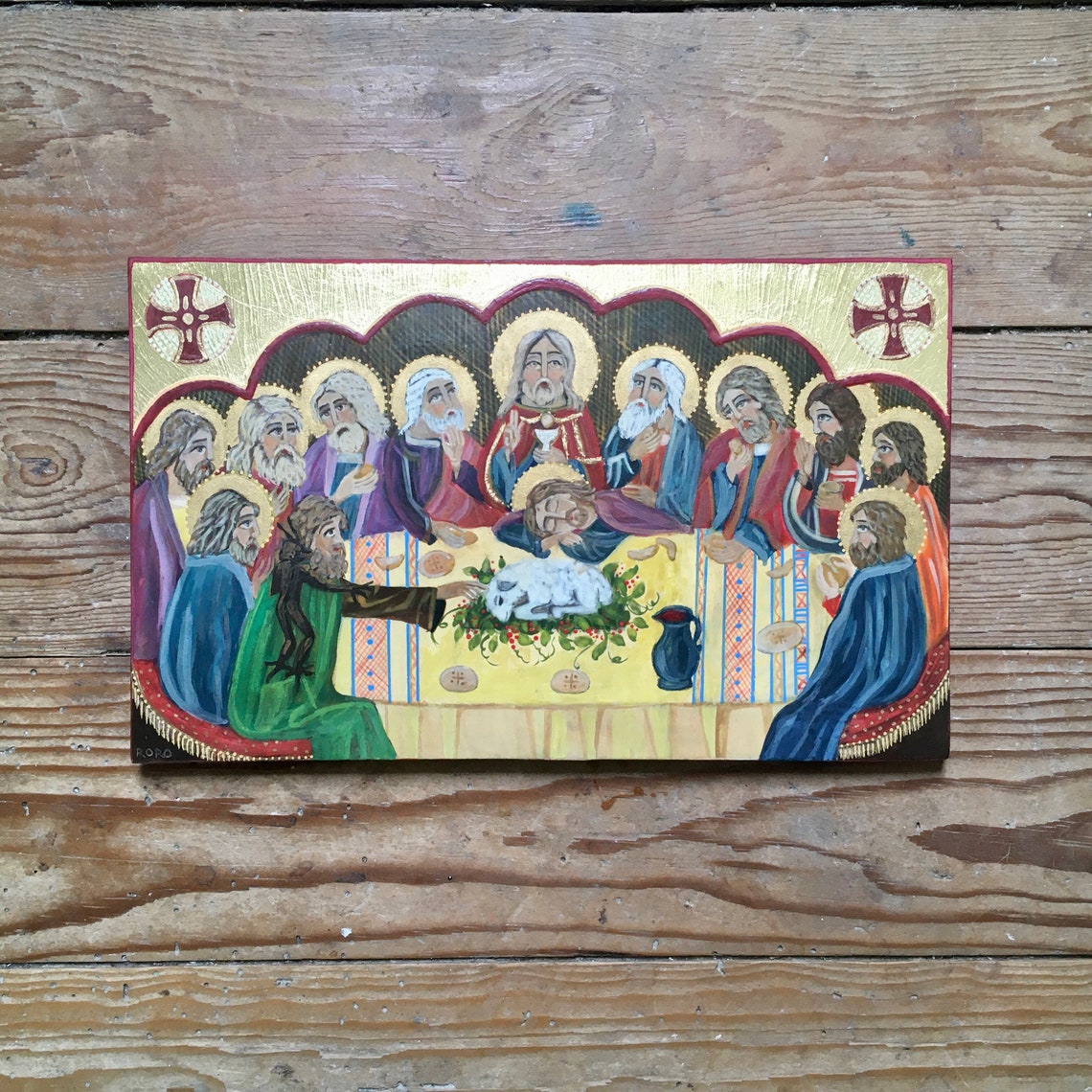 Last Supper Christ and the Disciples Hand-painted Coptic - Etsy