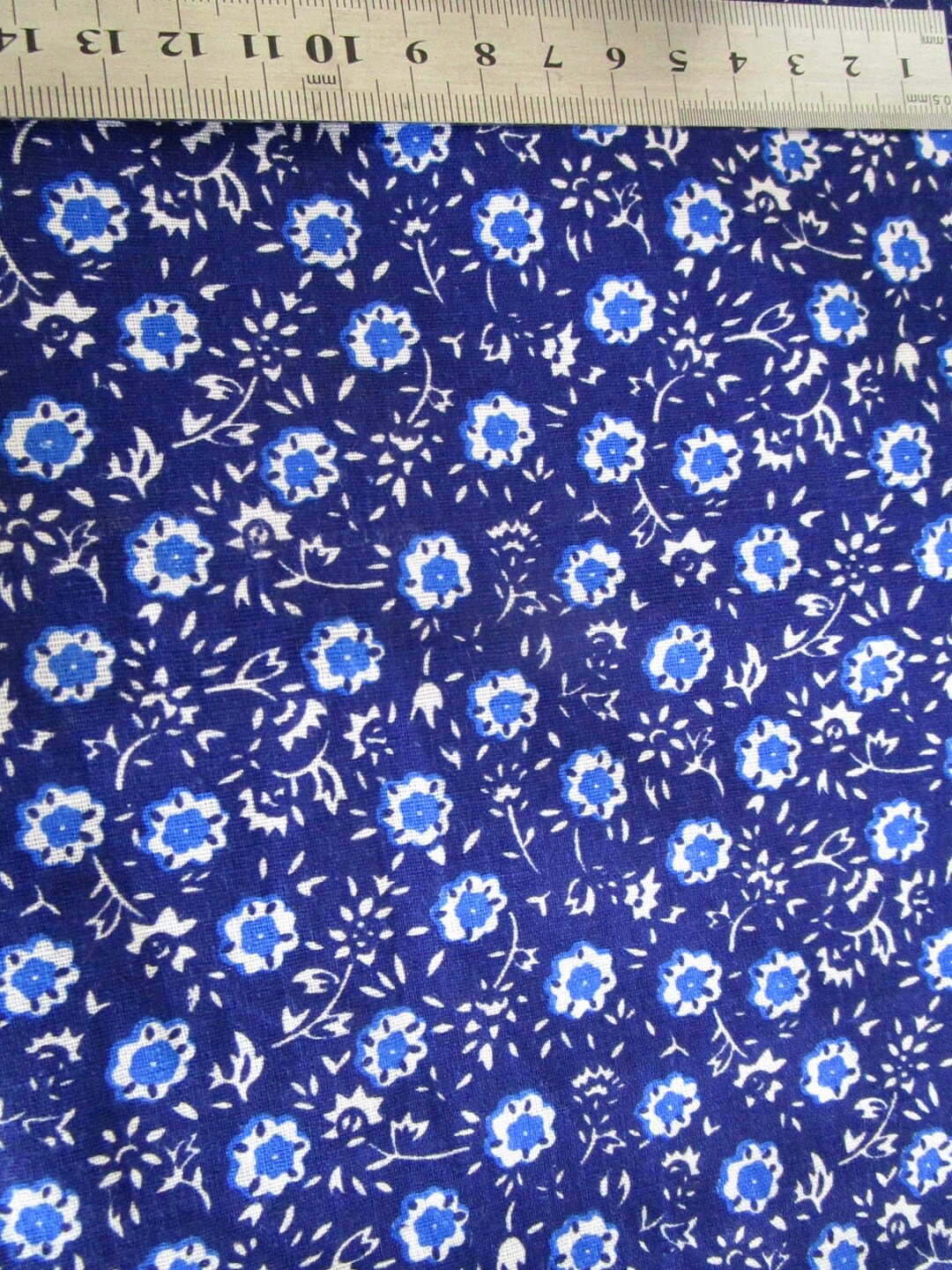 Coupon Fabric Flowers Blue Jeans - Etsy