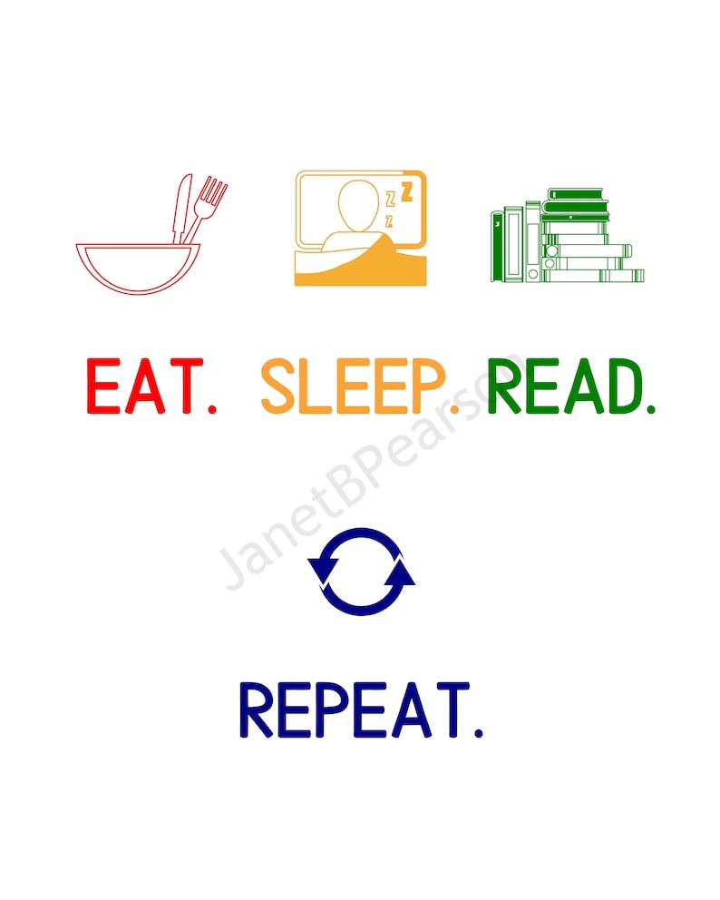Eat. Sleep. Read. Repeat. Wall art for book lovers Love to | Etsy
