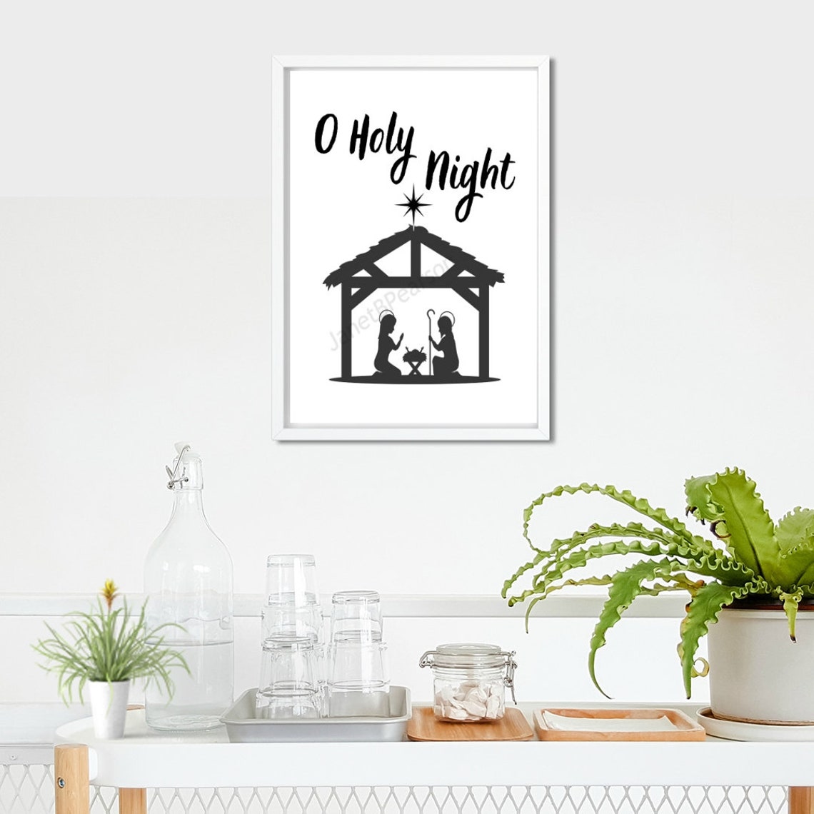 O Holy Night Printable Art Jesus Birth Digital Download - Etsy