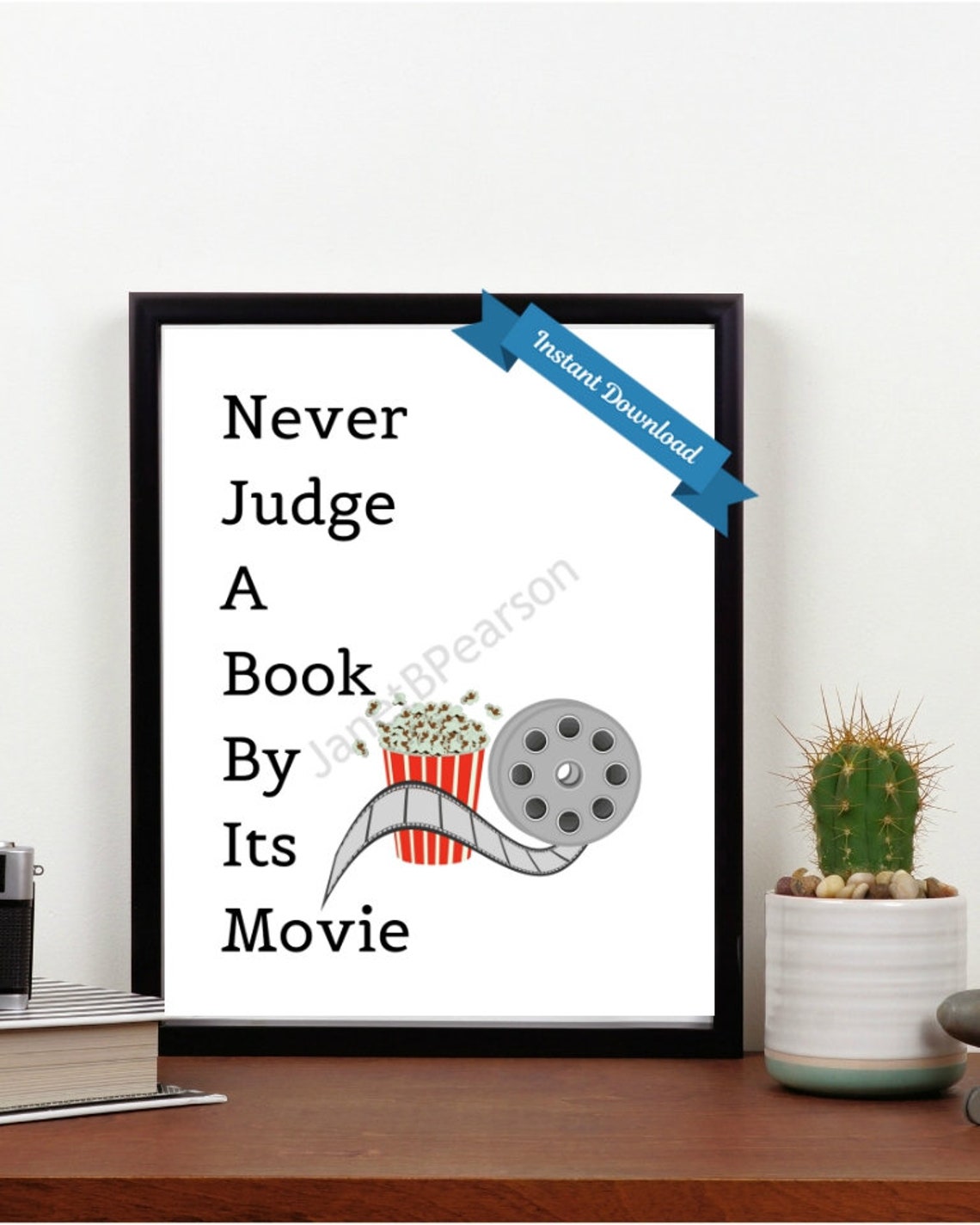Never Judge A Book by Its Movie Printable. Wall Art for Book - Etsy