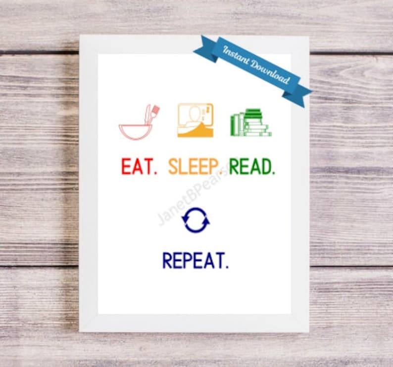 Eat. Sleep. Read. Repeat. Wall art for book lovers Love to | Etsy