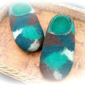 Felt Slippers Men Military Camouflage Wool Home Shoes Handmade Slippers ...