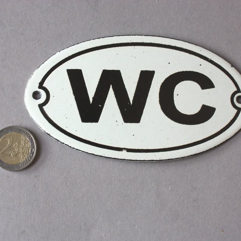 Vintage Enamel Wc Sign - Etsy