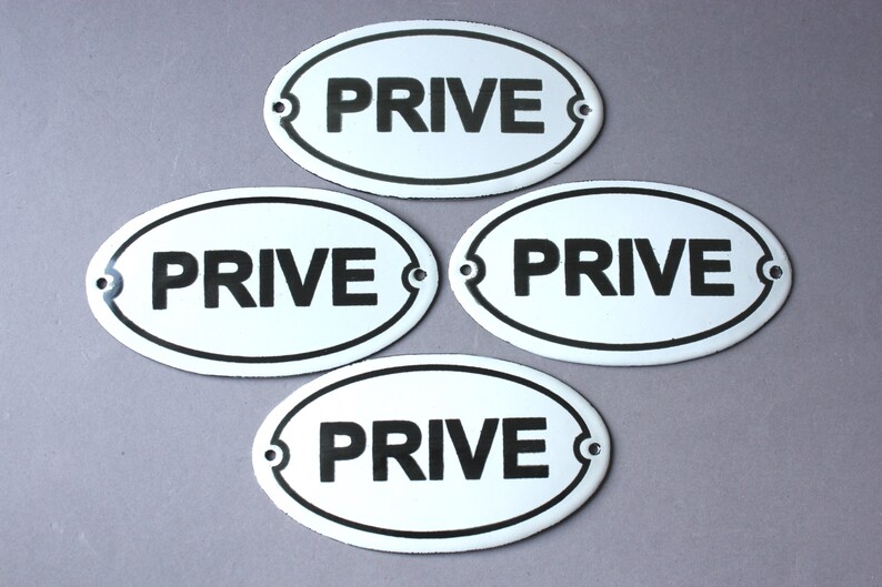 Prive Sign Enamel Door Sign - Etsy