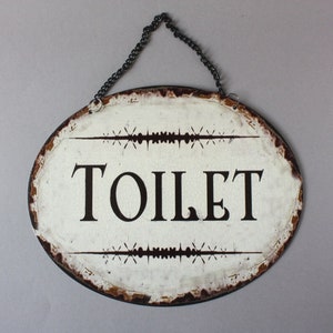 Toilet Door Sign Vintage Style, WC Wall Hanging - Etsy