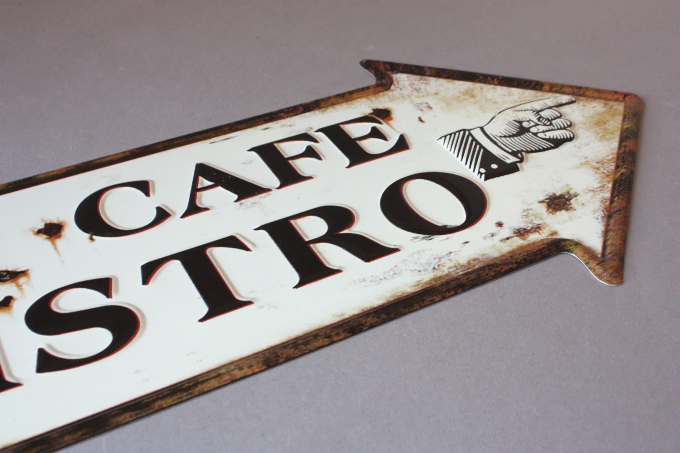 Cafe Bistro Sign Rustic Arrow Shabby Door Sign Wall Hanging | Etsy