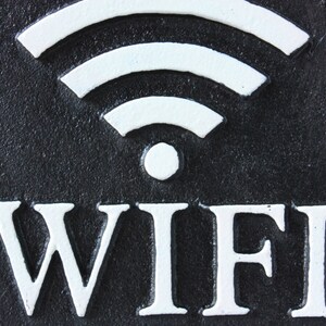 WIFI Sign, WLAN Door Sign, Wall Hanging, Wall Plaque Black White, Iron ...