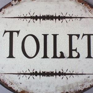 Toilet Door Sign Vintage Style, WC Wall Hanging - Etsy