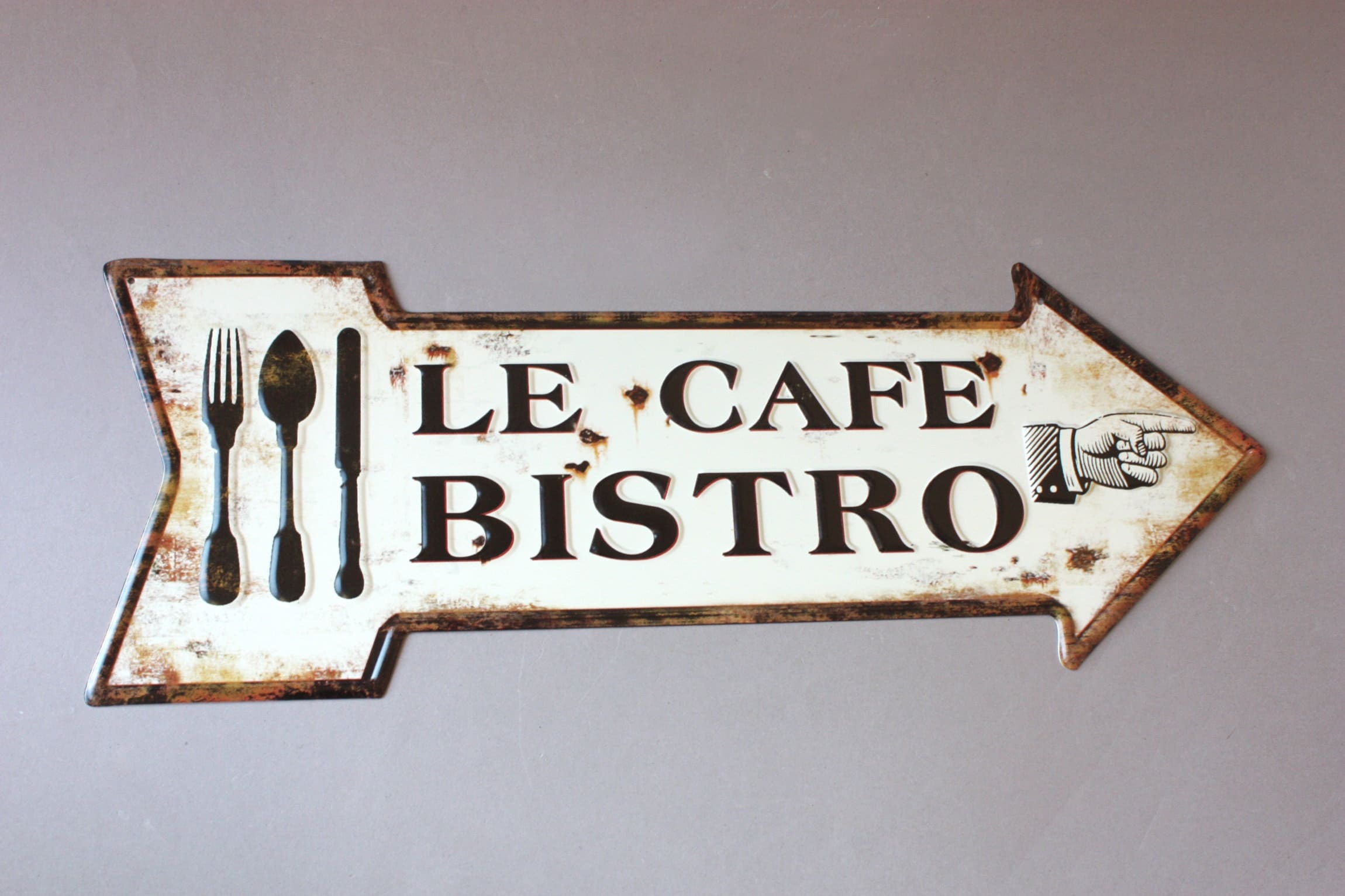 Cafe Bistro Sign Rustic Arrow Shabby Door Sign Wall Hanging | Etsy