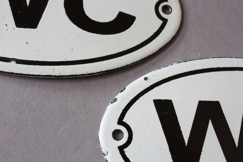 WC Enamel Sign, Lavatory Sign - Etsy