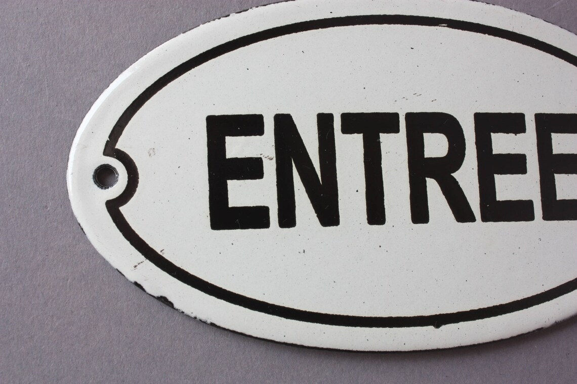 Entree Sign Enamel Shabby Door Sign Vintage Style Wall - Etsy