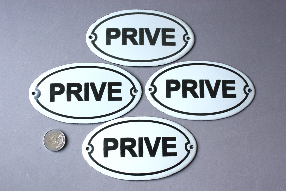 Prive Sign Enamel Door Sign - Etsy