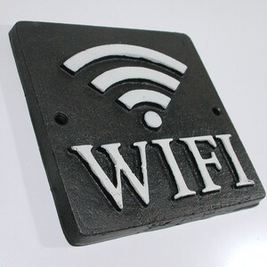 WIFI Sign, WLAN Door Sign, Wall Hanging, Wall Plaque Black White, Iron ...