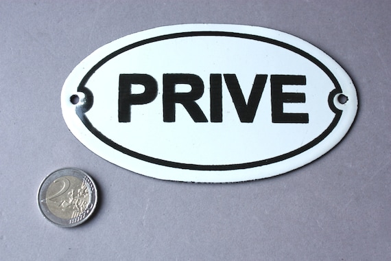 Prive Sign Enamel Door Sign - Etsy