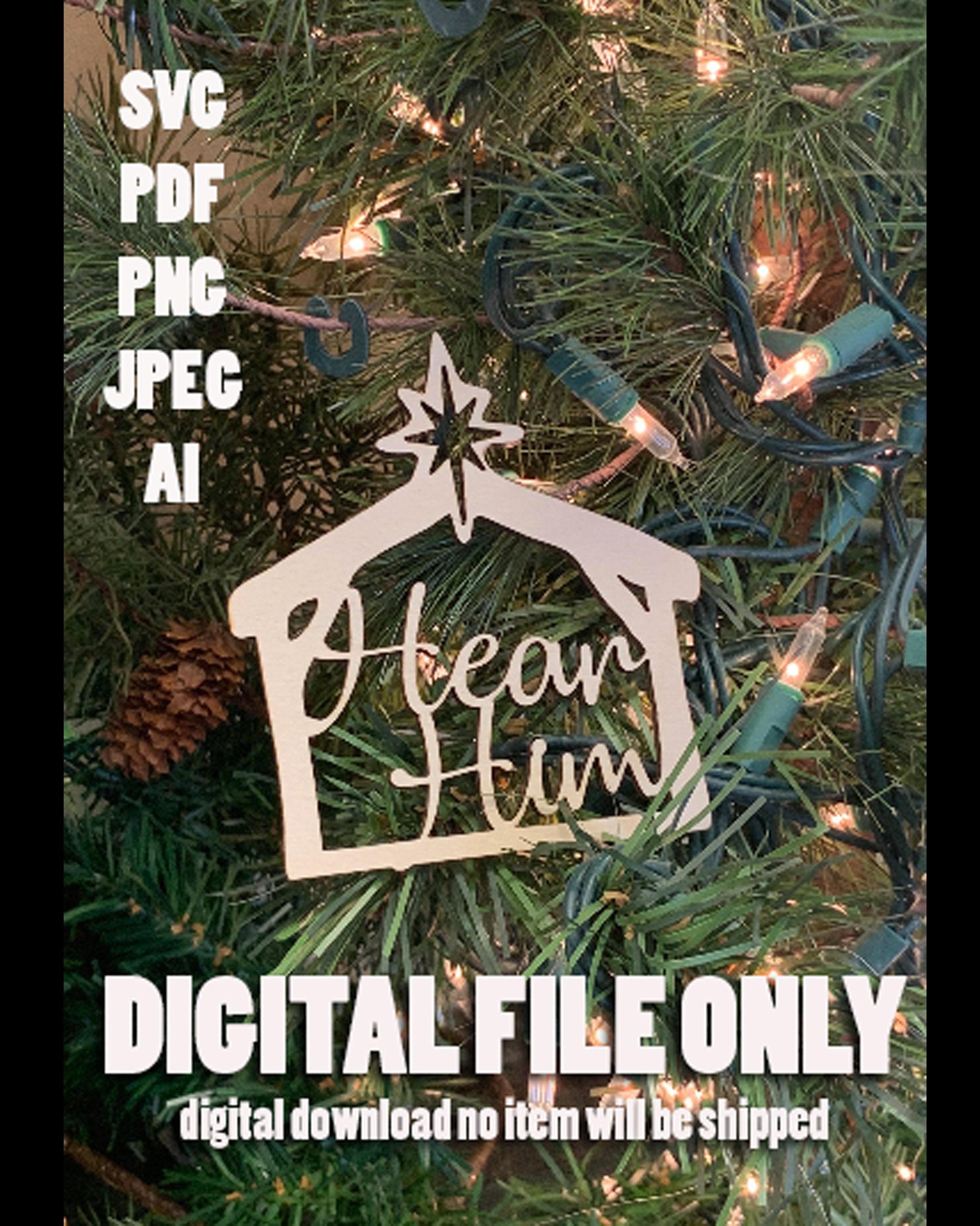 Hear Him Manger Digital File - Etsy