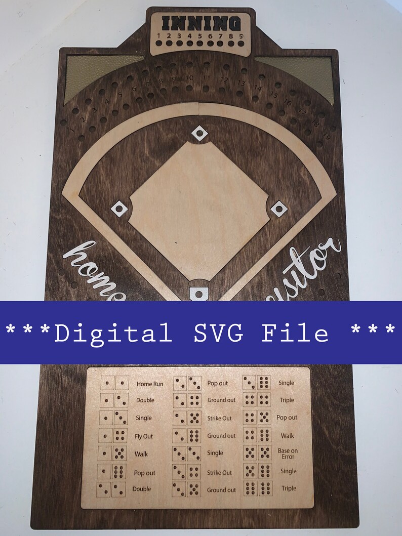 Baseball Wooden Customizable Board Game SVG CUT FILE - Etsy