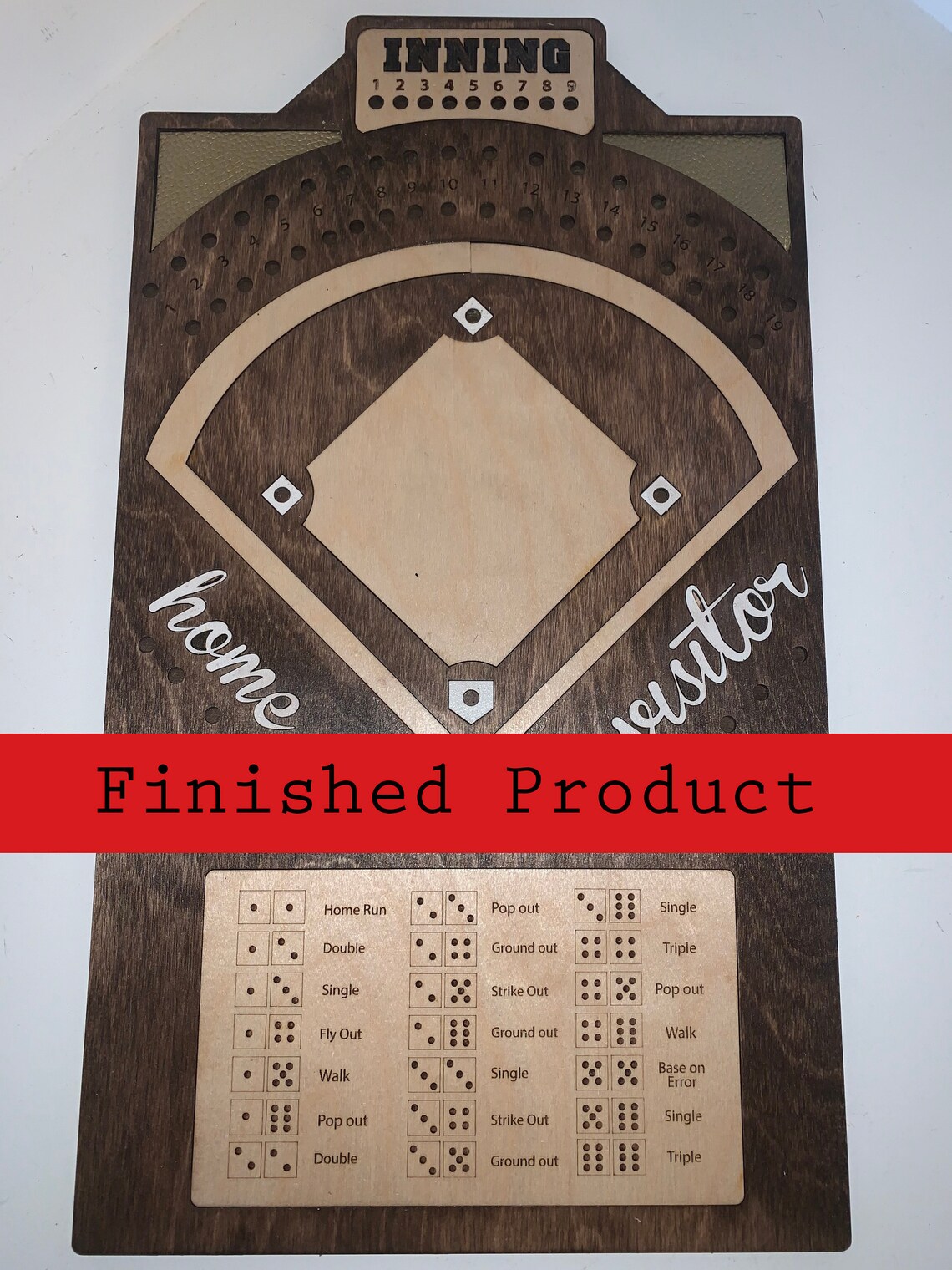 Baseball Dice Game Custom Laser Wood Cut - Etsy