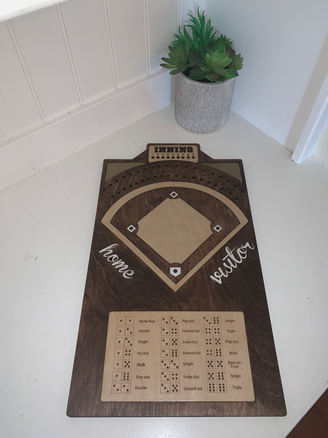 Baseball Dice Game Custom Laser Wood Cut Etsy Baseball Dice Game Custom Laser Wood Cut Etsy