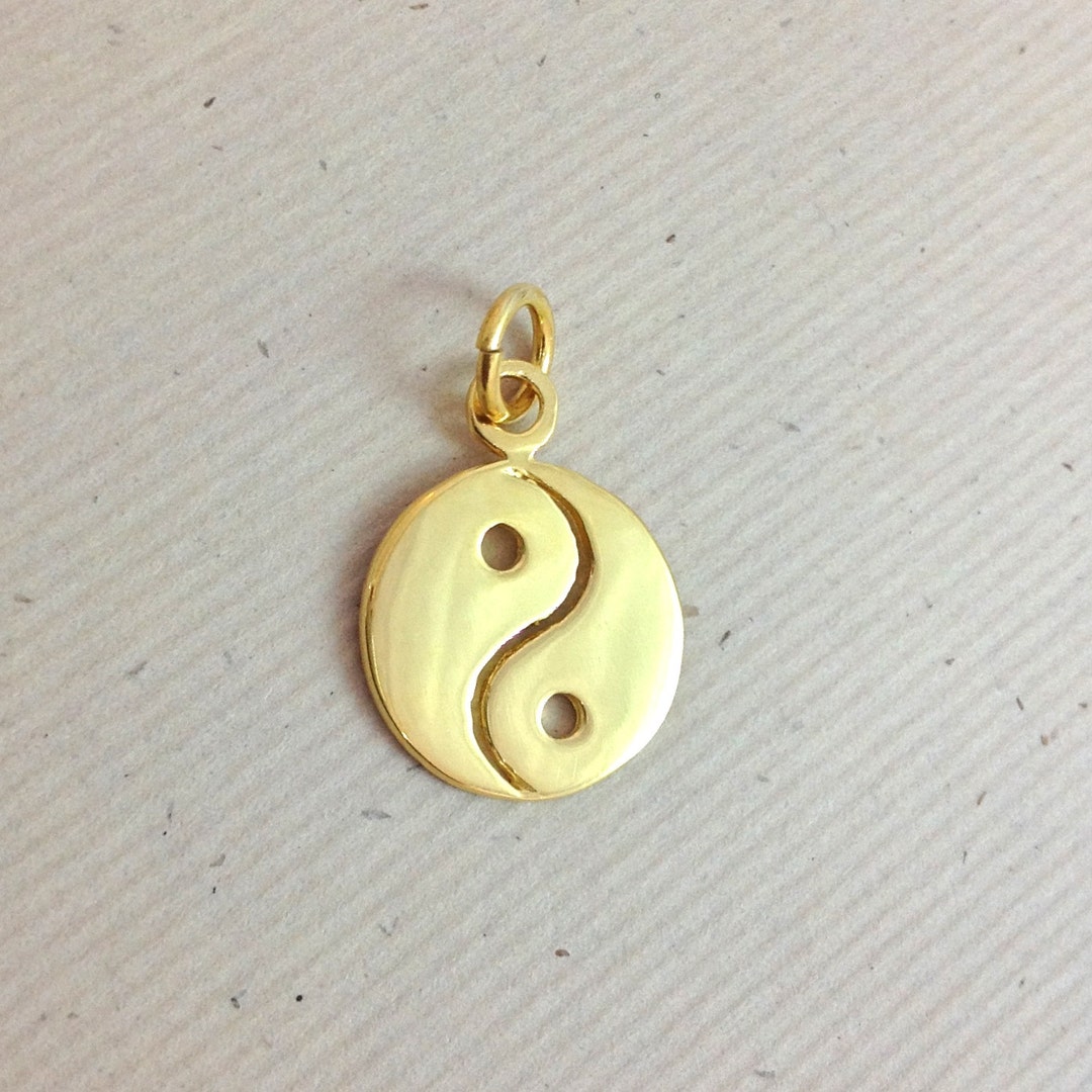 Gold Ying Yang Pendant 18k Gold Vermeil Pendant With Loop - Etsy