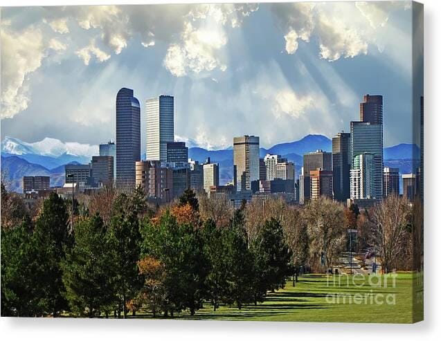 Fall Day in Downtown Denver Colorado, Morning in Denver 8 X 10 Glossy ...