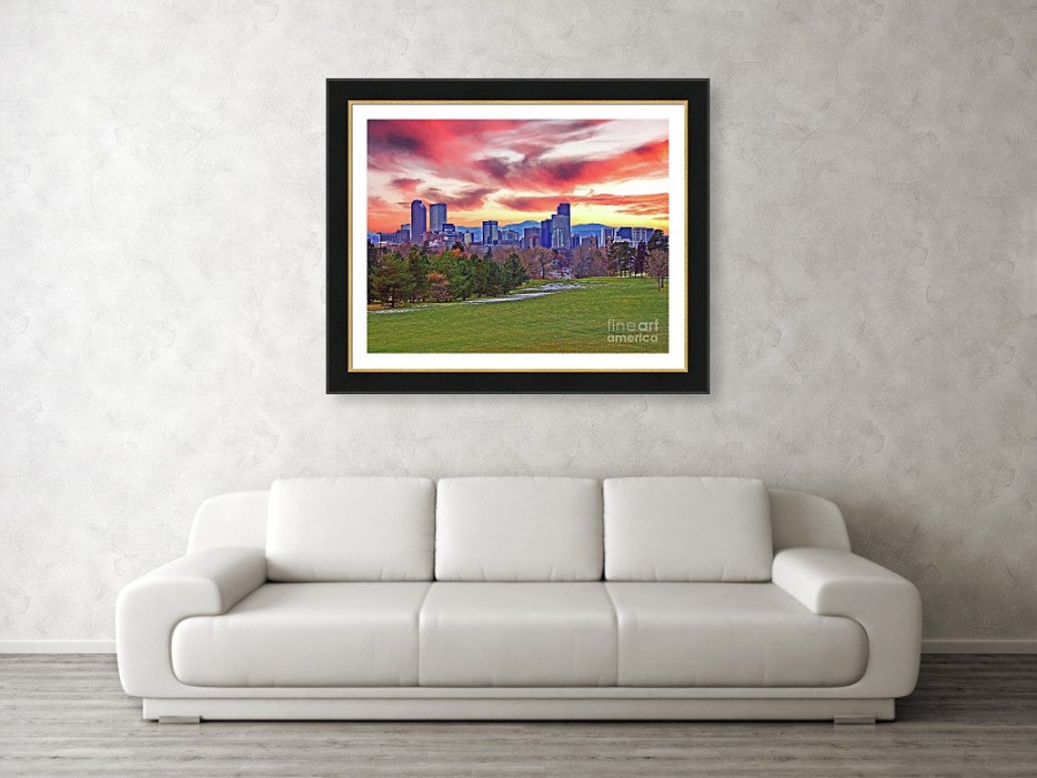Sunset in Denver Colorado, Sunset, Beautiful Skyline Sunrise Over ...
