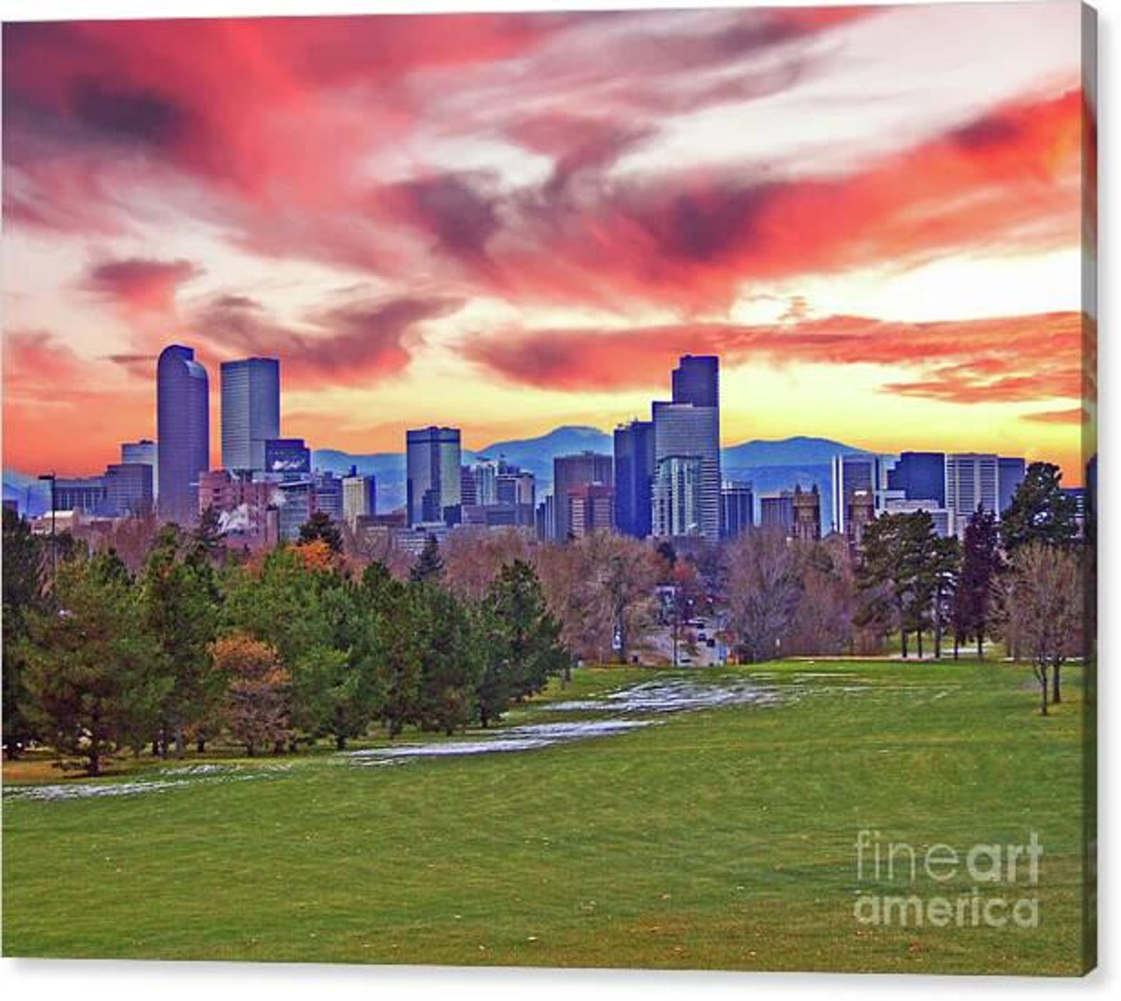 Sunset in Denver Colorado, Sunset, Beautiful Skyline Sunrise Over ...