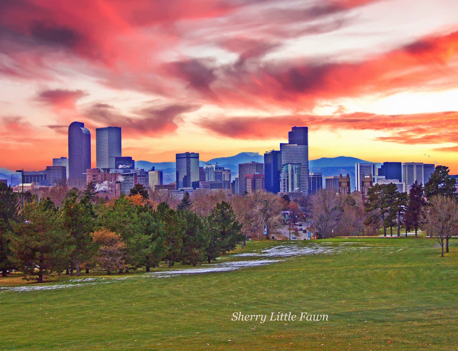 Sunset in Denver Colorado, Sunset, Beautiful Skyline Sunrise Over ...