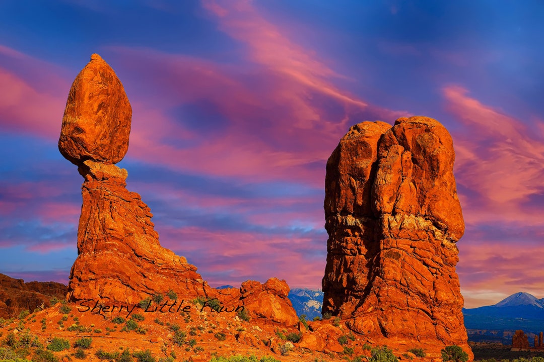 Moab Utah Balancing Rock Red Rocks, at Sunset, Fine Art Print on Glossy ...