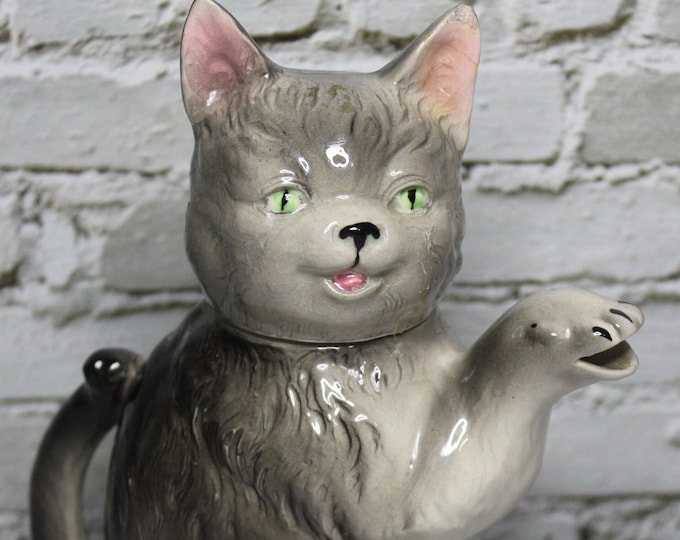 Vintage Cream Pitcher, Hand Painted. Three Legged Cat Oddity. 1950's ...