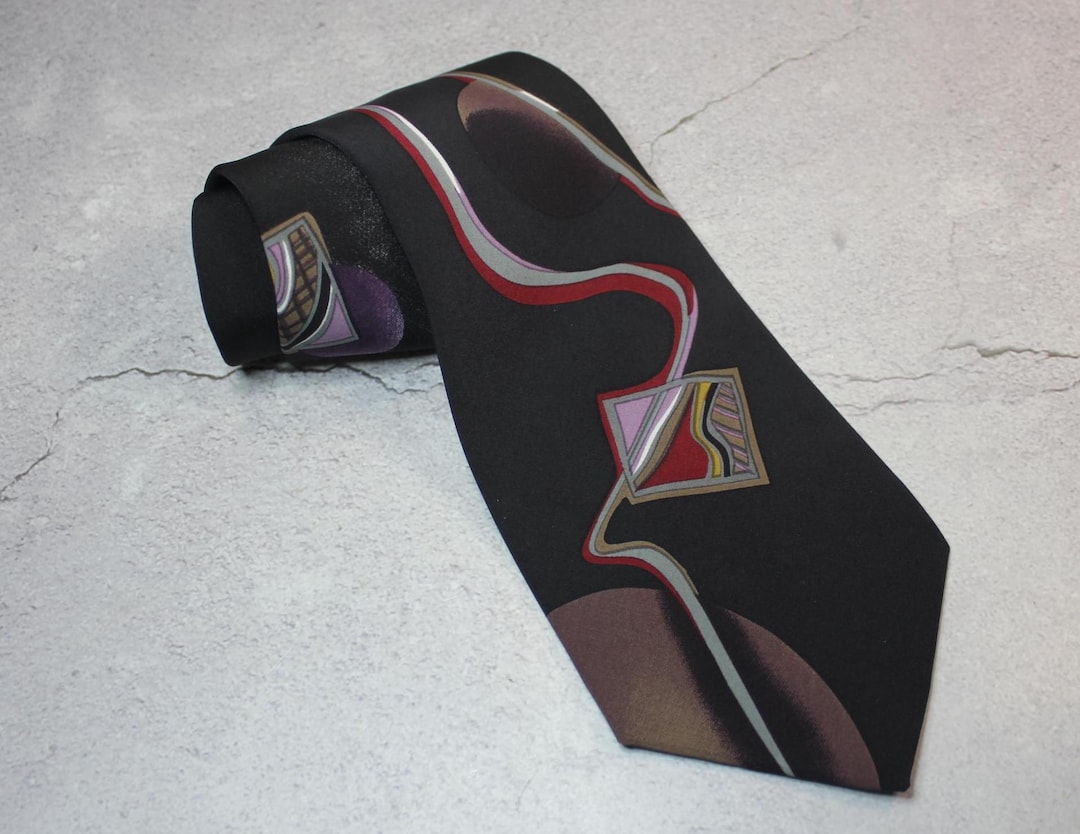 Vintage Tie. Abstract Art 1990's Necktie. Graduation Gift, Fathers Day ...