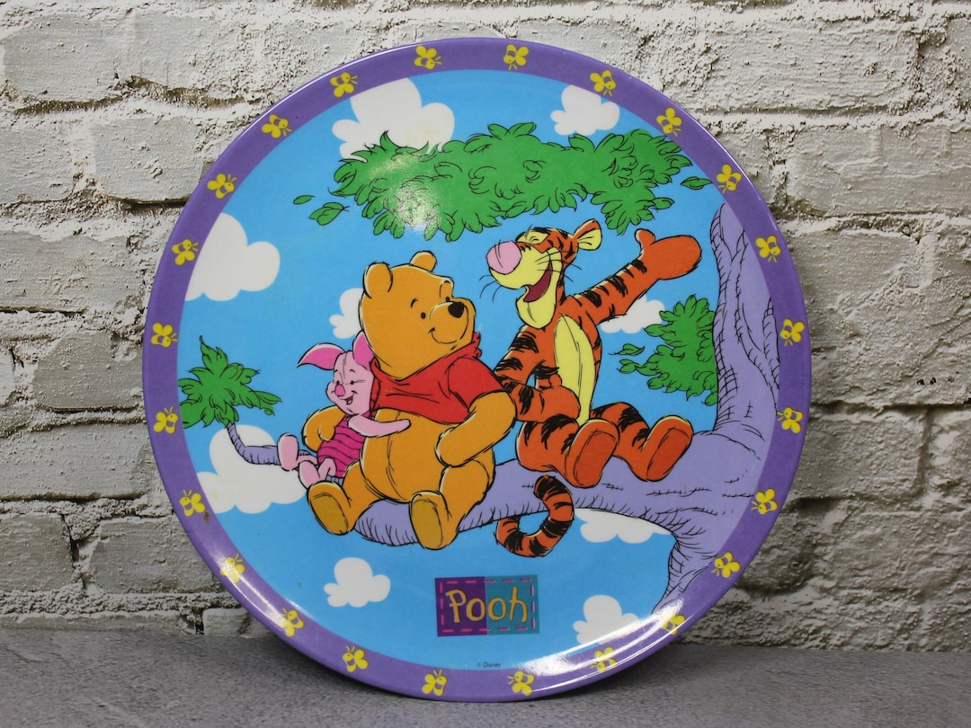 Vintage Winnie the Pooh Melamine Plate. Retro Tigger, Pooh, and Piglet ...