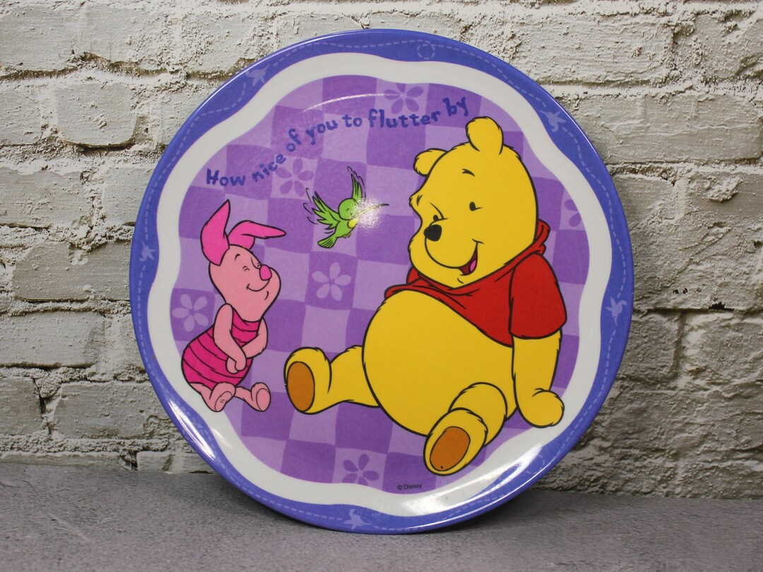 Vintage Winnie the Pooh Melamine Plate. Retro Pooh and Piglet Kids ...