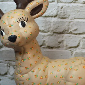 Vintage Ceramic Christmas Reindeer Decor. Unique Hand Painted Softy ...